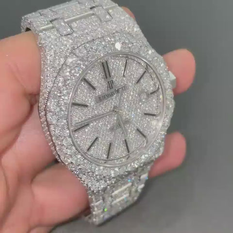 Moissanite AP Watch - 41mm Audemars Piguet Royal Oak Diamond Watch ...