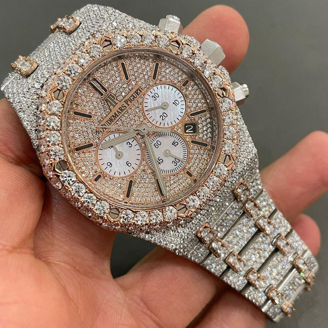 Moissanite AP Watch | Royal Oak| Bust Down AP Diamond Watch | Imaxbuds ...
